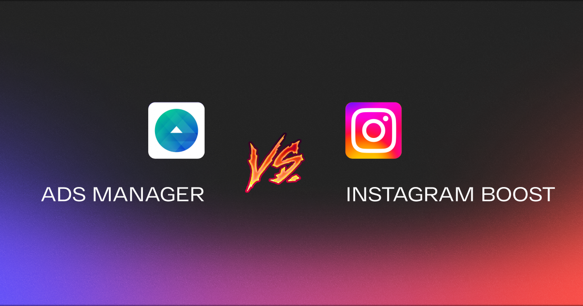 What are the differences between ADS Manager and Instagram Boost?